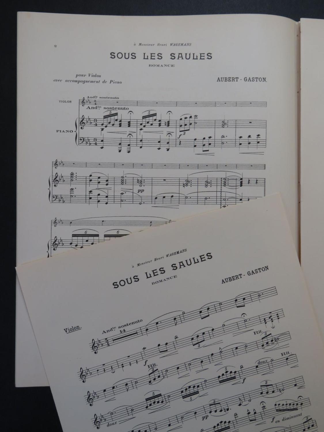 AUBERT Gaston Sous les Saules Violon Piano 1915 by AUBERT Gaston Sous ...