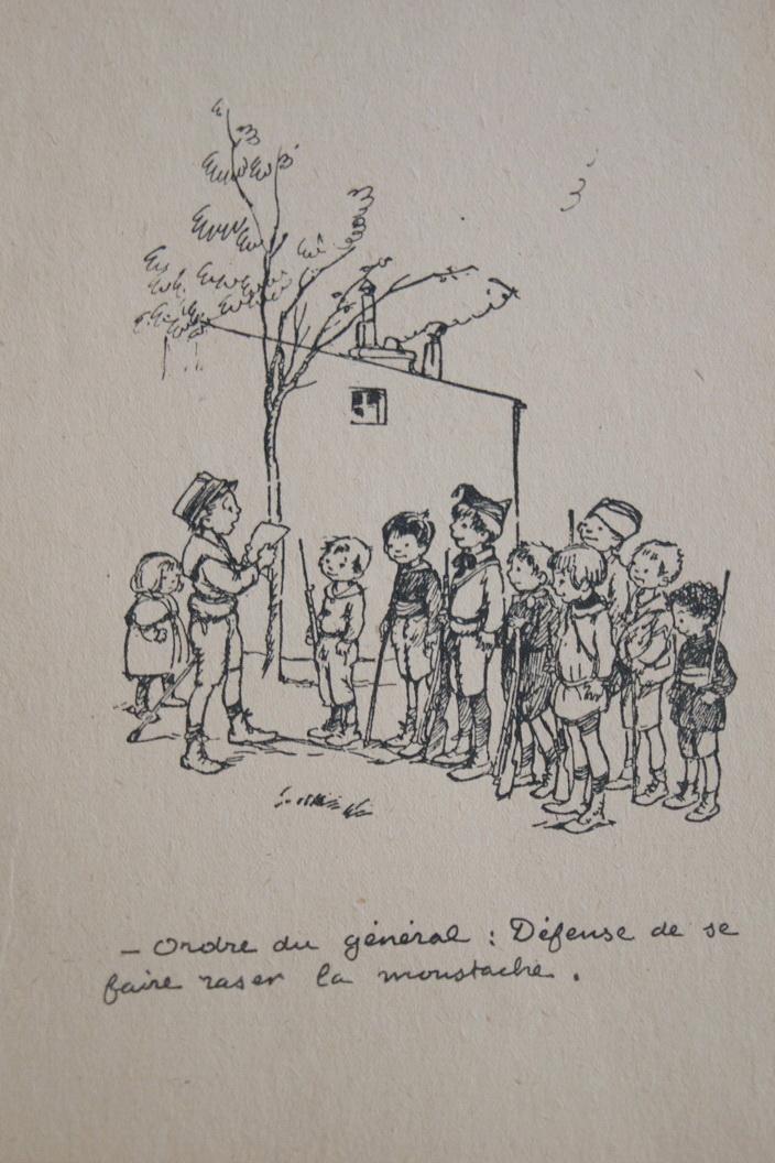 POULBOT DEFENSE DE SE RASER LA MOUSTACHE HUMOUR GRAVURE GOSSES 1918 P50 ...