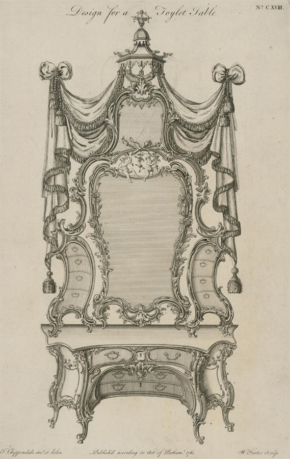 Thomas Chippendale - 18th Century Engraving, Chippendale Table Design ...