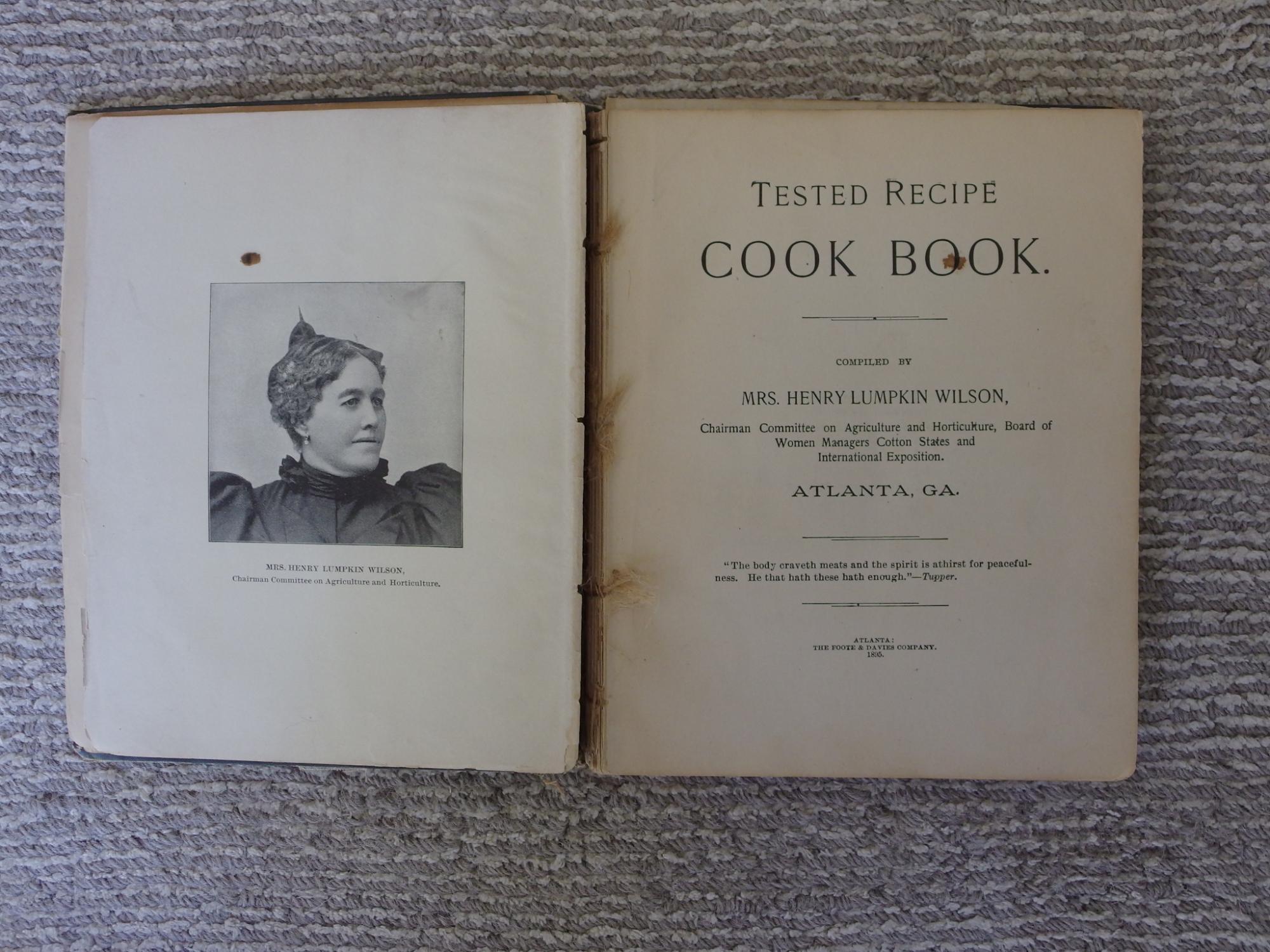 Tested Recipe Cook Book by Mrs. Henry Lumpkin Wilson: Fair Hardcover ...