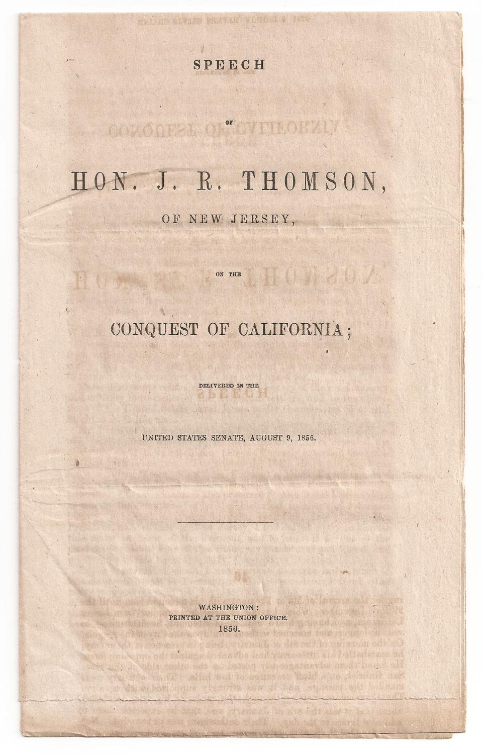 SPEECH OF HON. J. R. THOMSON, OF NEW JERSEY, ON THE CONQUEST OF ...