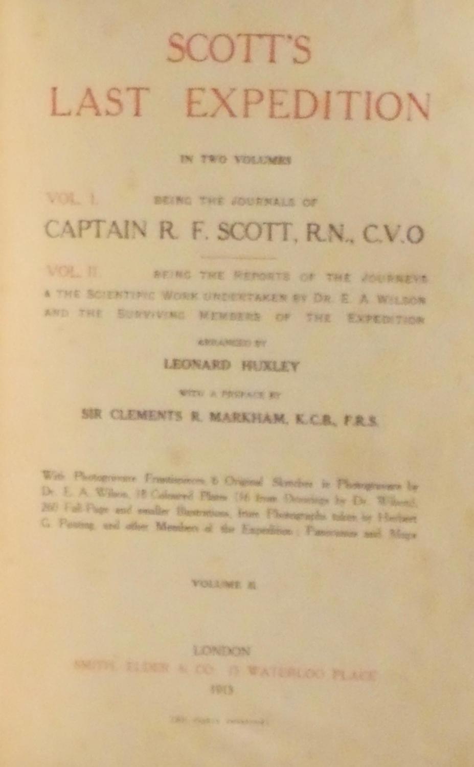 Scott's Last Expedition. In 2 Volumes by Scott, Robert F.: Very Good ...