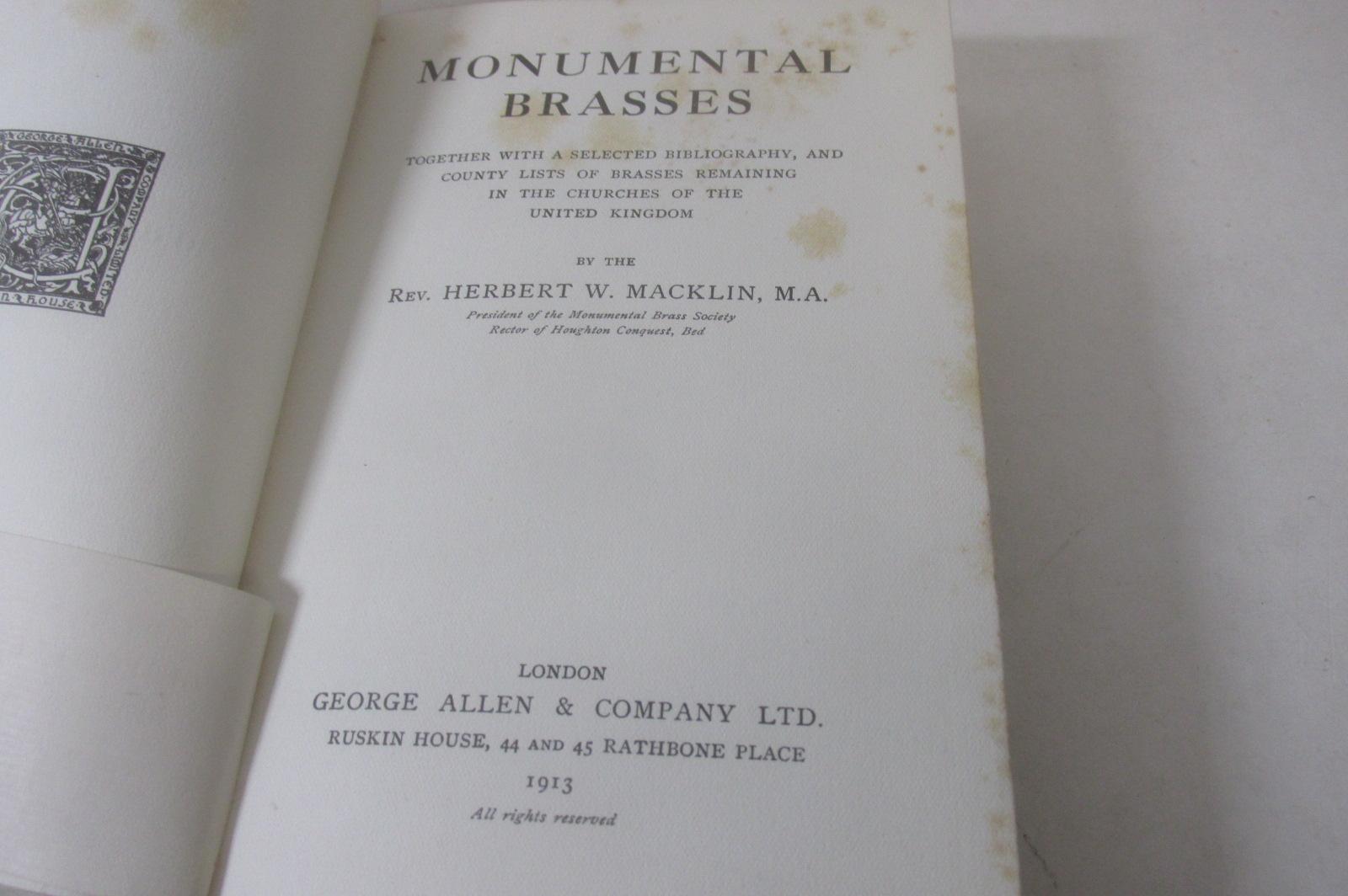 Monumental Brasses by Rev. Herbert W. Macklin, 1913 (George Allen) par ...
