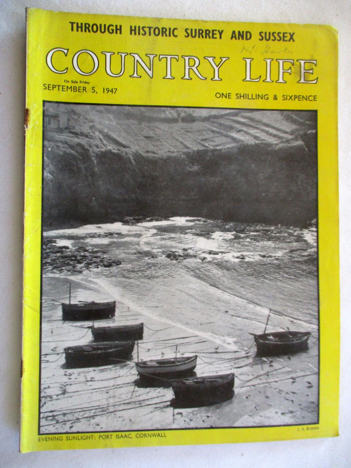 Country Life Magazine. 1947, September 5, Miss Daphne Bruce. Arlescote ...