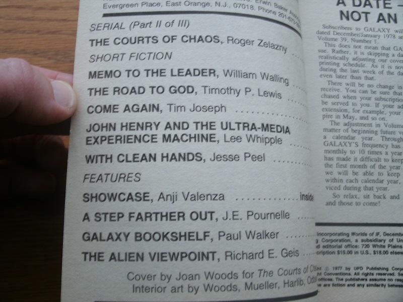 Galaxy Magazine: December / January 1978 Vol. 39, No. 1 de Pierce, John ...