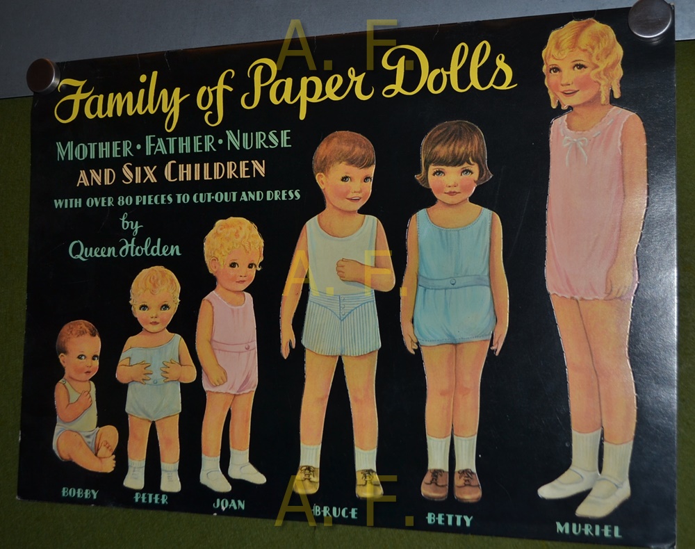 Family of Paper Dolls : Mother, Father, Nurse and Six Children with ...