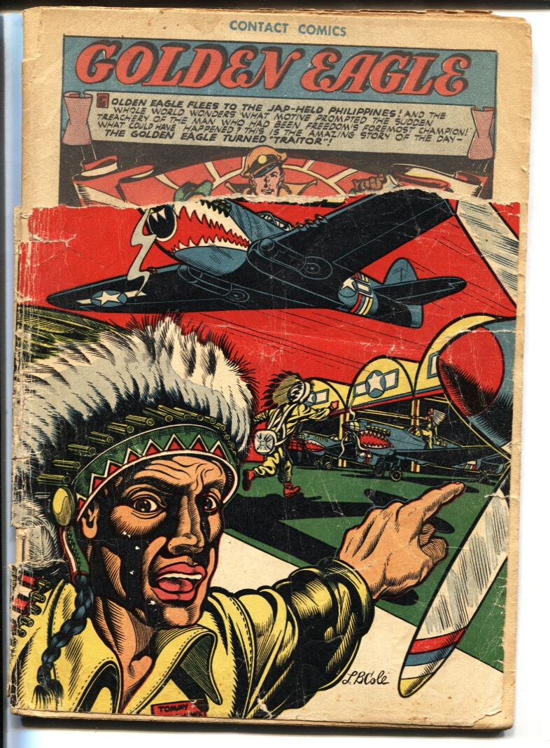 Contact Comics #7 1945- Golden Eagle- LB Cole cover Black Venus fr ...