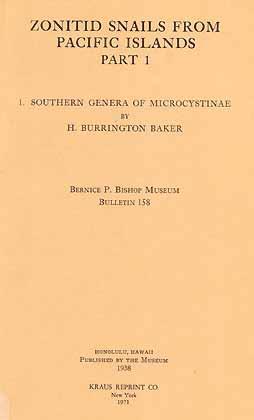 Zonitid Snails from Pacific Islands von Baker, H. B.: (1938) | ConchBooks