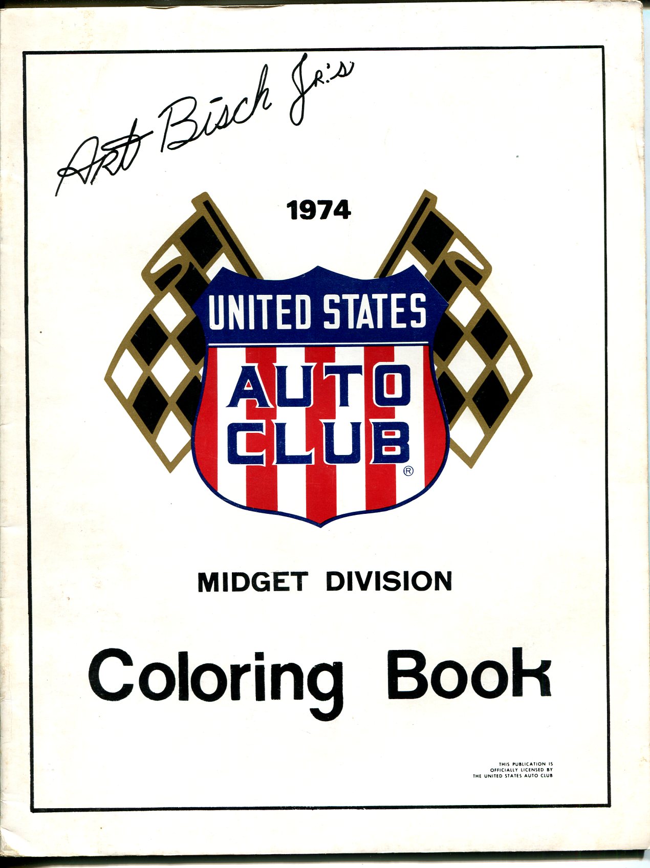 United States Auto Club-USAC-Midget Division Coloring Book 1974-Vogler ...