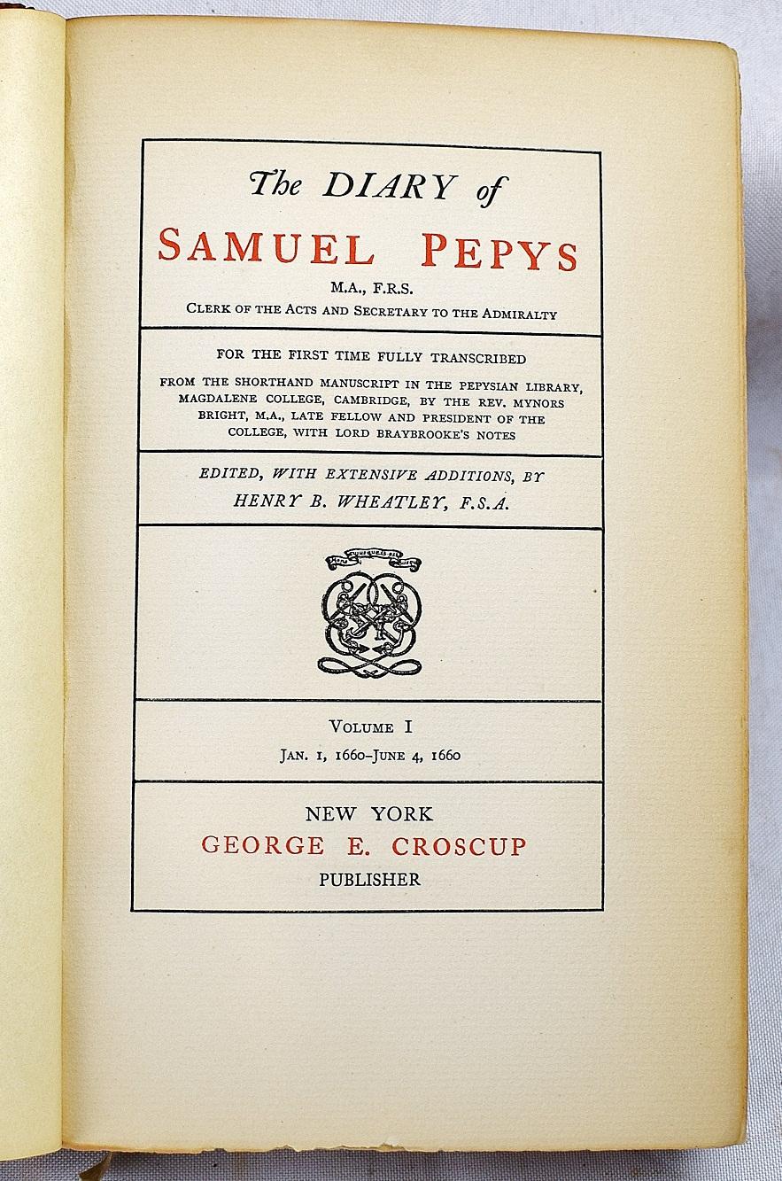 The Diary Of Samuel Pepys 18 Volume Set By Samuel Pepys Mynors Bright Richard Griffin