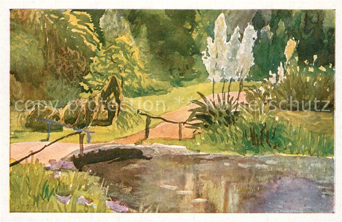 Postkarte Carte Postale Karlsruhe Baden Stadtgarten Aquarell Wilhelm ... Postkarte Carte Postale Karlsruhe Baden Stadtgarten Aquarell Wilhelm ...