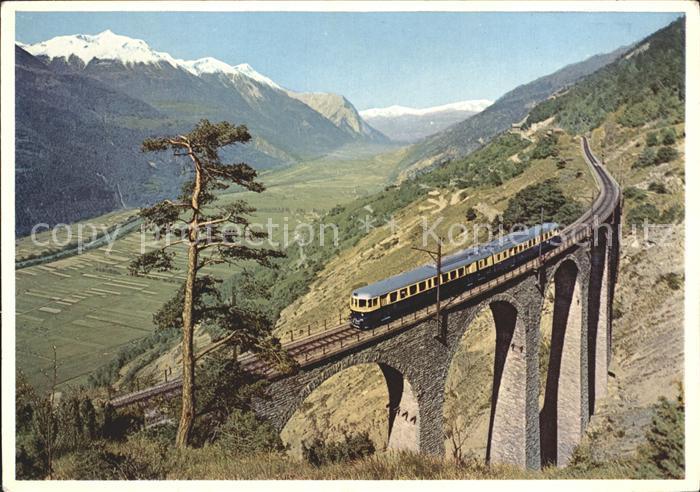 Postkarte Carte Postale Lötschbergbahn Blauer Pfeil Südrampe Wallis Viadukt: Manuskript ...