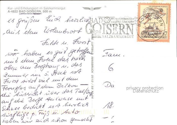 Postkarte Carte Postale Bad Goisern Salzkammergut Fliegeraufnahme ...