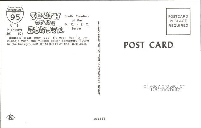 Postkarte Carte Postale South of the Border Rest stop Swimming Pool ...