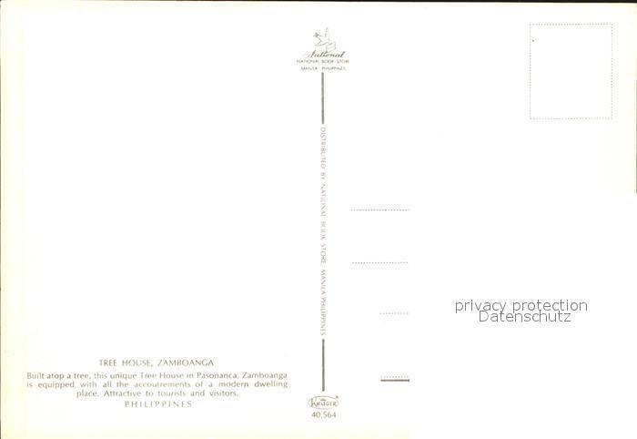 Postkarte Carte Postale Zamboanga City Tree House: Manuskript ...