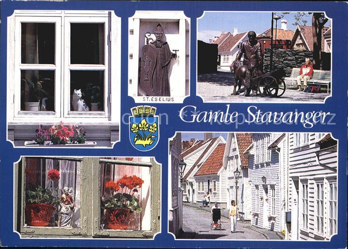 Postkarte Carte Postale Stavanger Partier fra Gamle Stavanger Altstadt ...