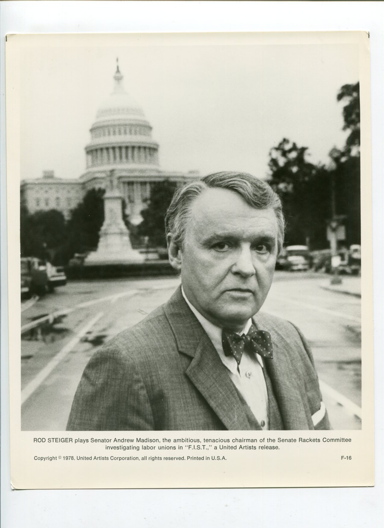 F.I.S.T.-Rod Steiger-8x10-B&W-Still: Photograph | DTA Collectibles