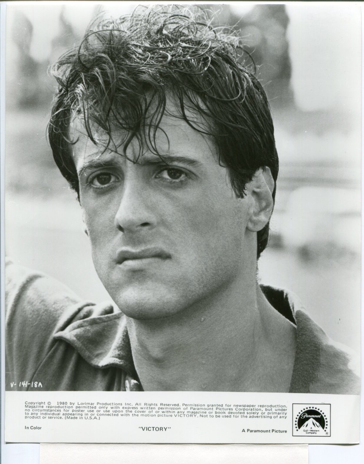 Victory 8'x10' Black and White Promotional Still Sylvester Stallone FN ...