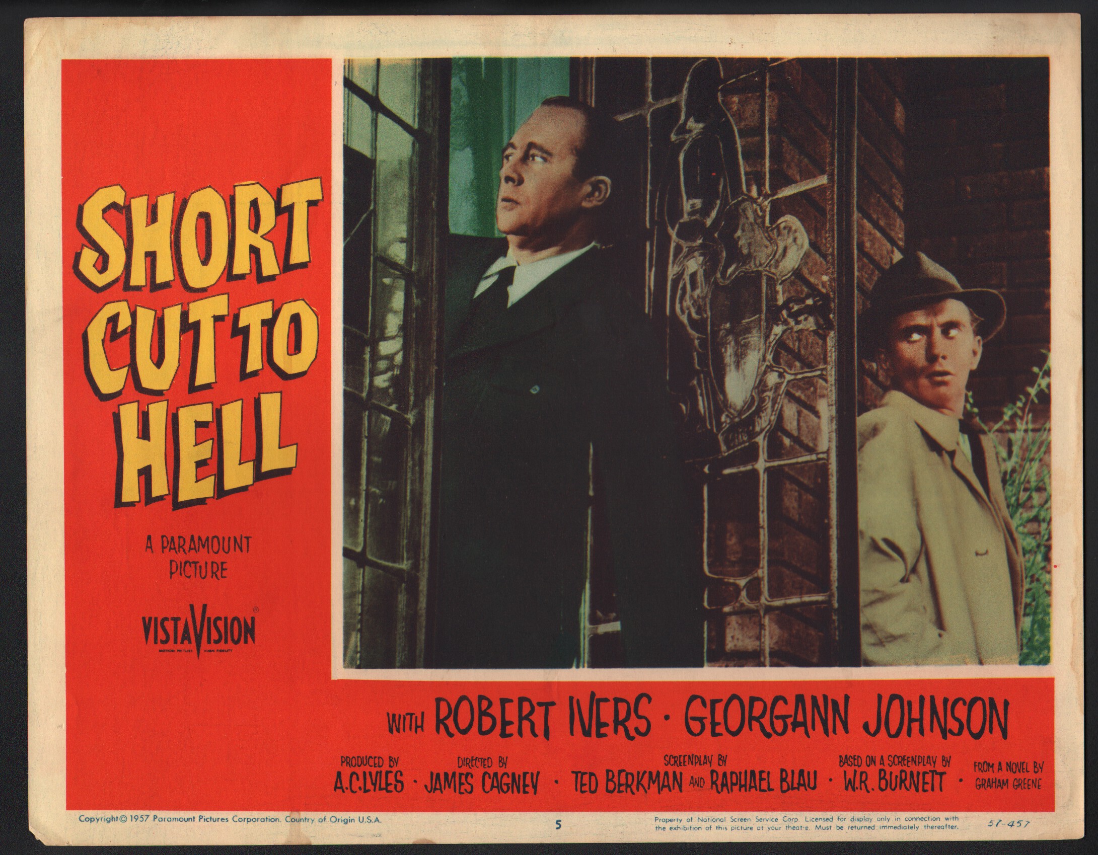 Short Cut to Hell 11'x14' Lobby Card Jacques Aubuchon Robert Ivers G ...