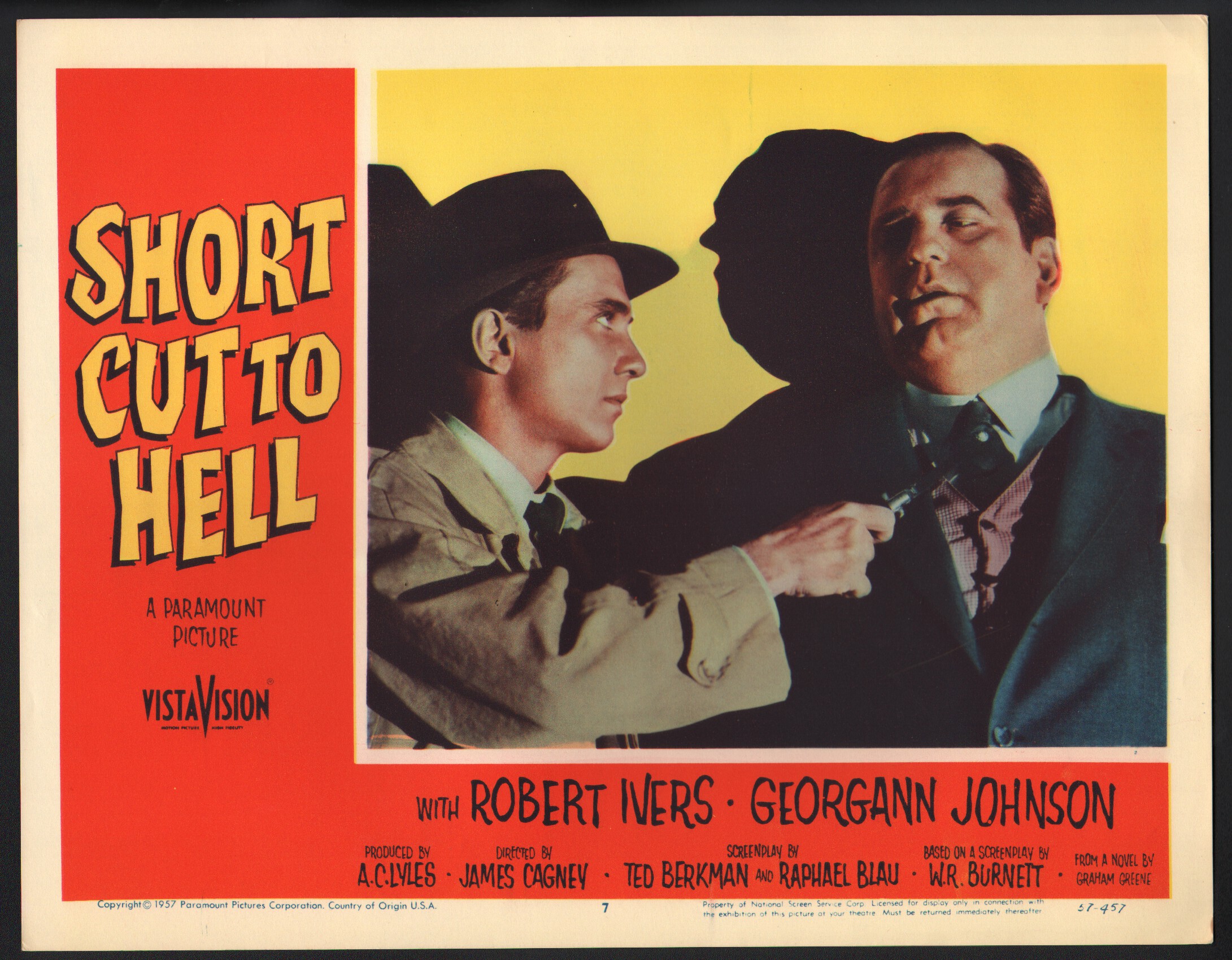 Short Cut to Hell 11'x14' Lobby Card Jacques Aubuchon Robert Ivers FN ...