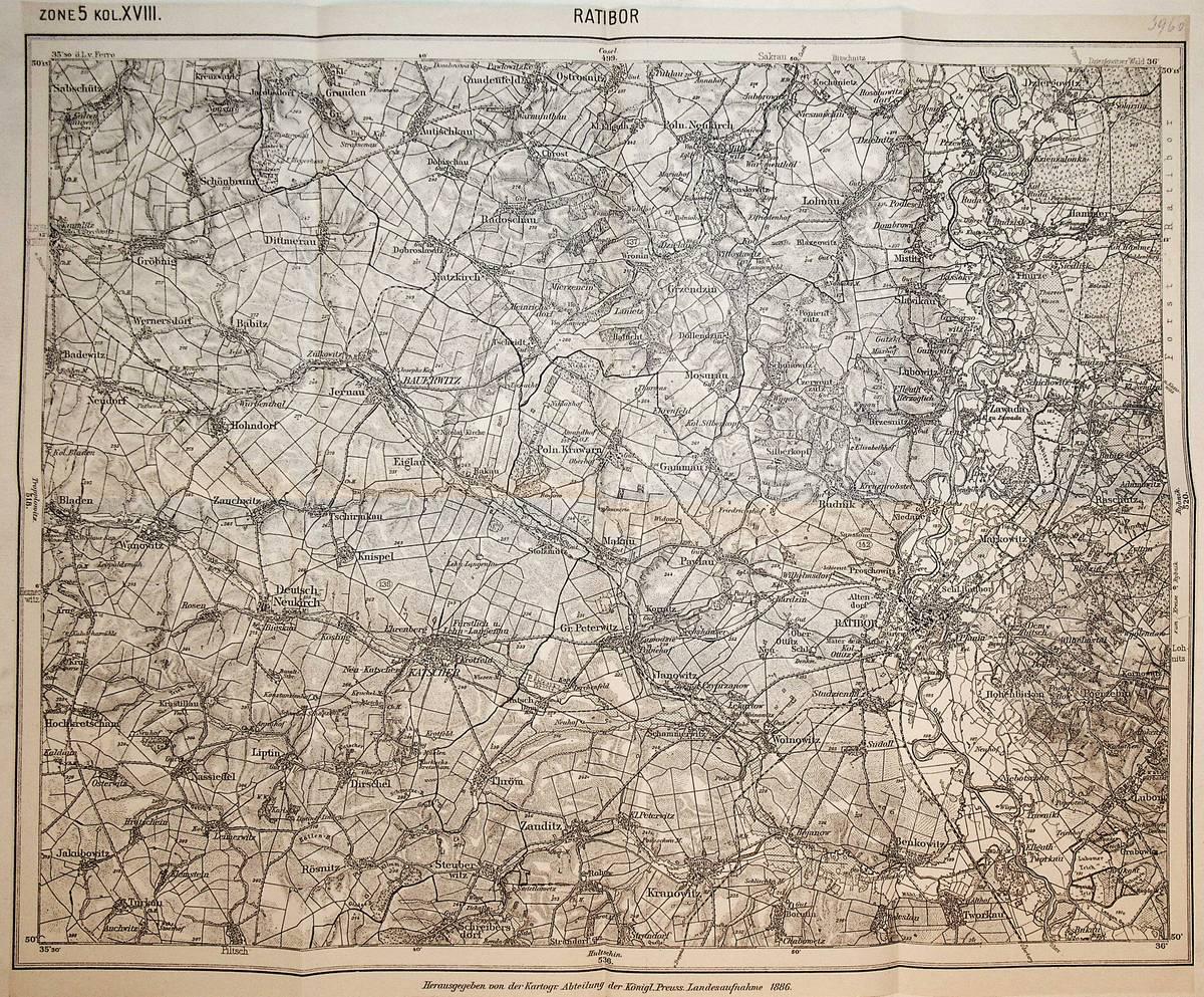 Ratibor -Land: PREUSSEN (= Specialkarte der Österreichisch-Ungarischen ...