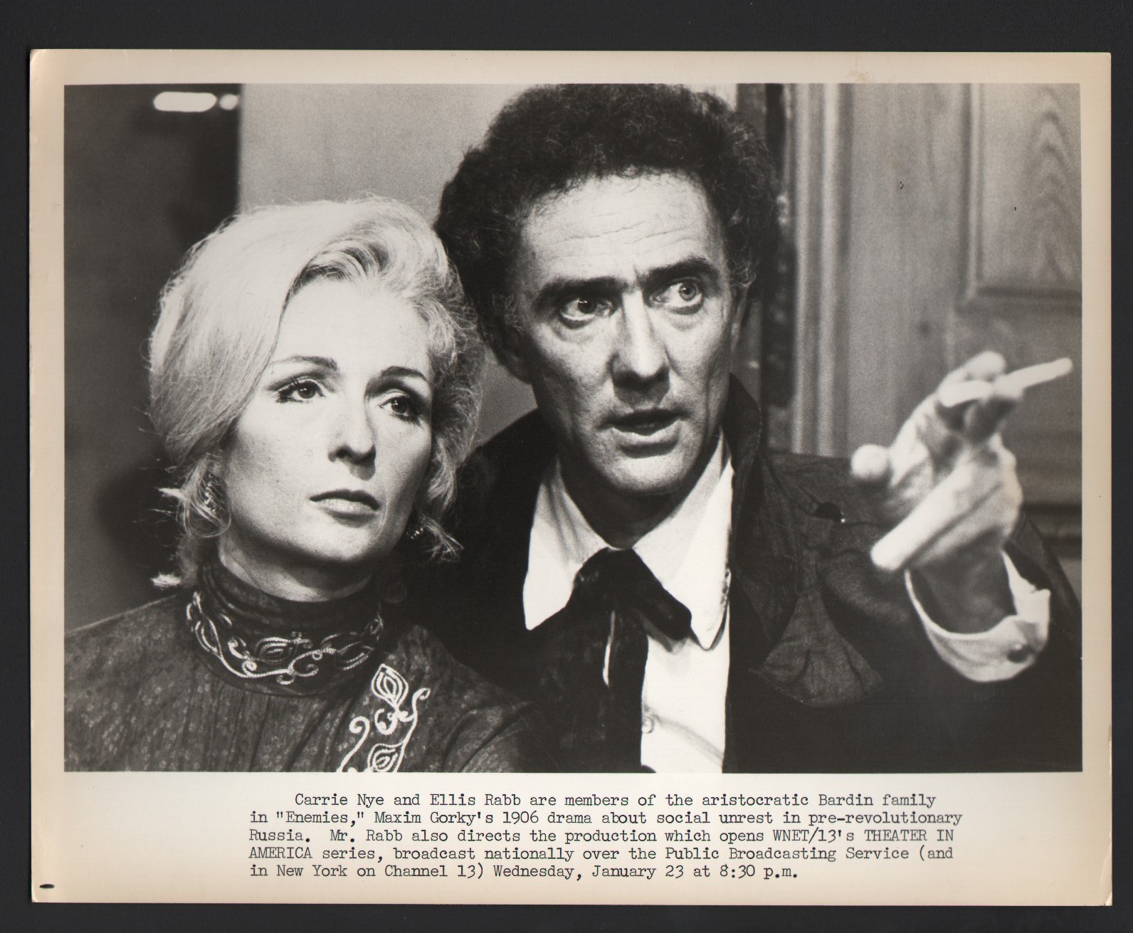 Enemies-Carrie Nye and Ellis Rabb-B&W-Still: Photograph | DTA Collectibles