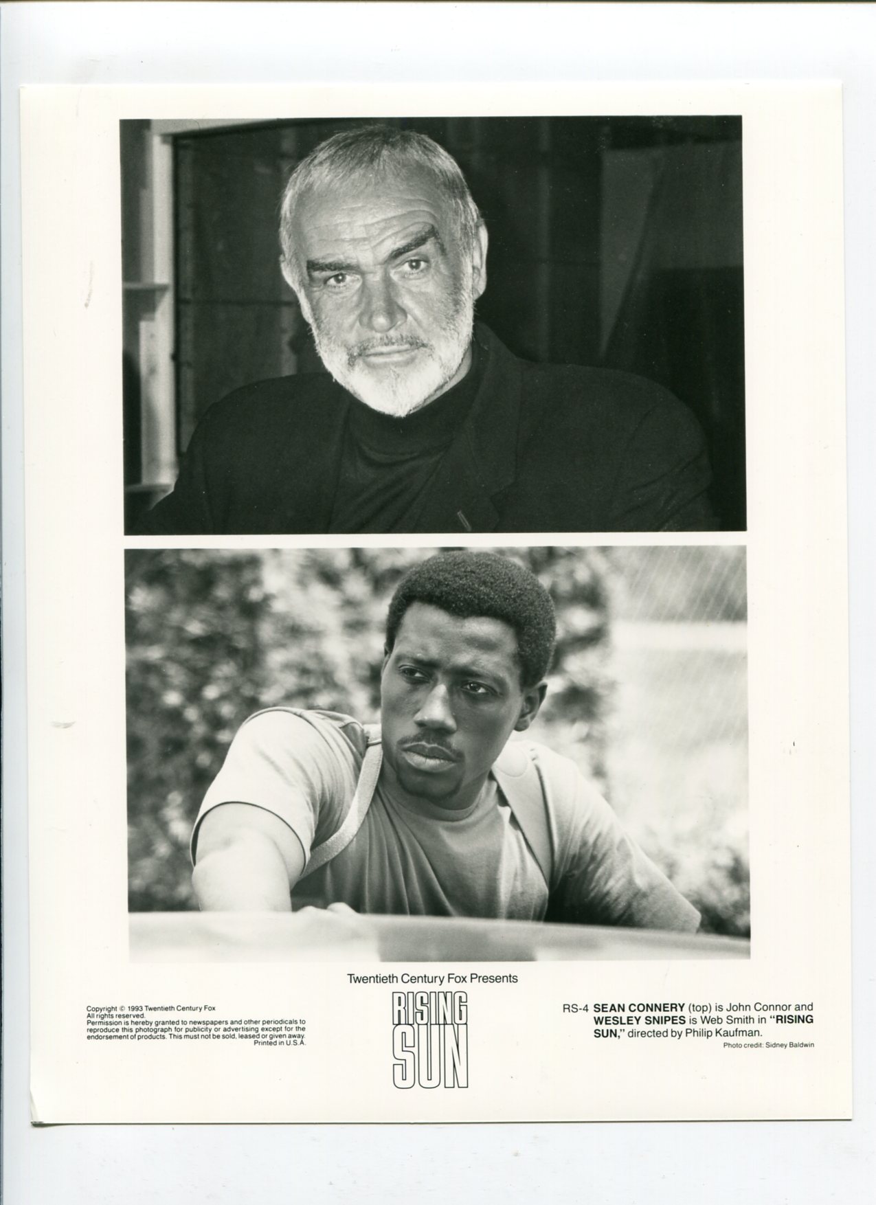 Rising Sun-Wesley Snipes and Sean Connery-8x10-B&W-Still: Photograph ...