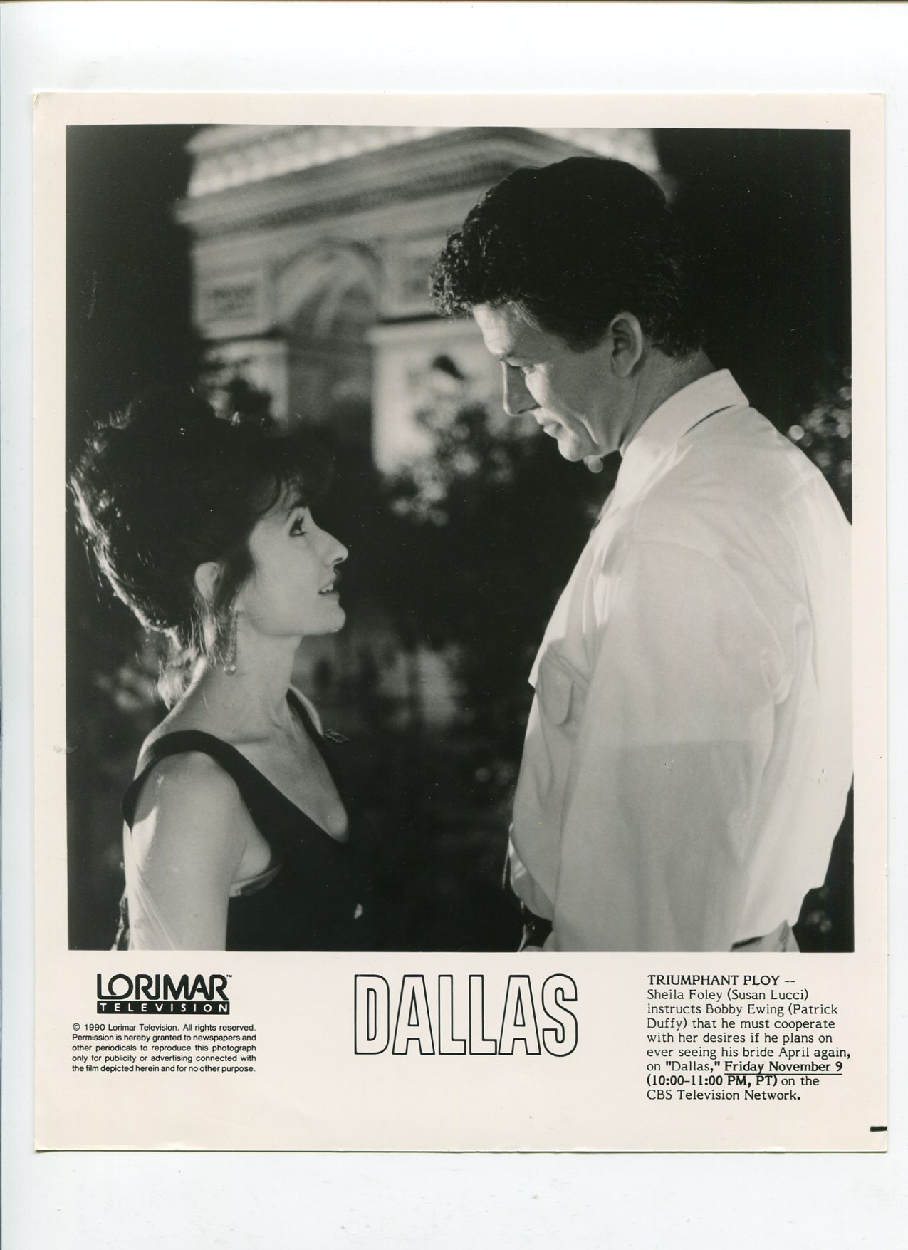 Dallas-Susan Lucci and Patrick Duffy-8x10-B&W-Still: Photograph | DTA ...