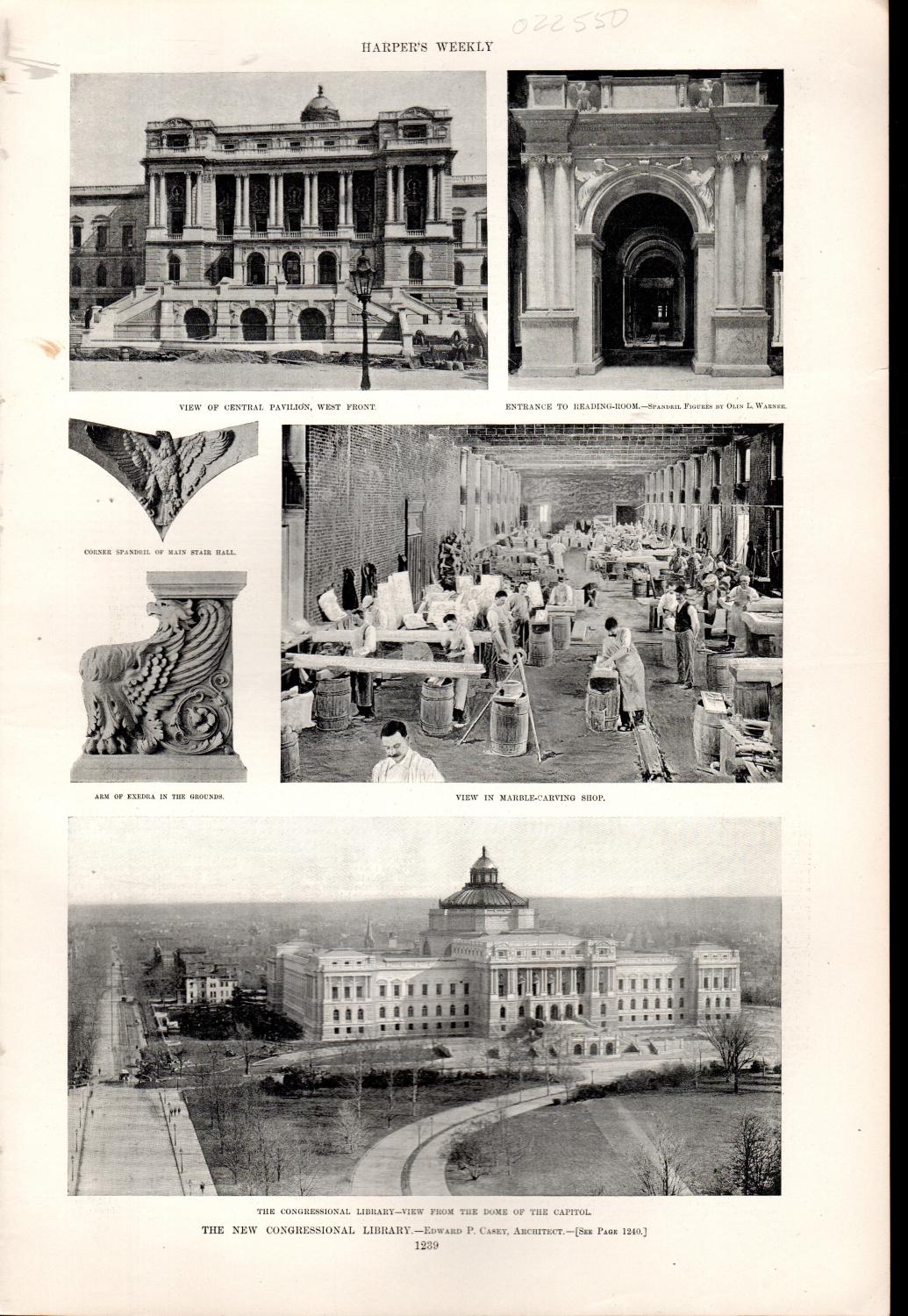 ENGRAVING: "The New Congressional Library".engravings from Harper's ...