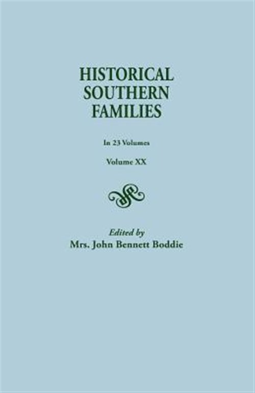 Historical Southern Families by Boddie, John Bennett: As New (2014 ...