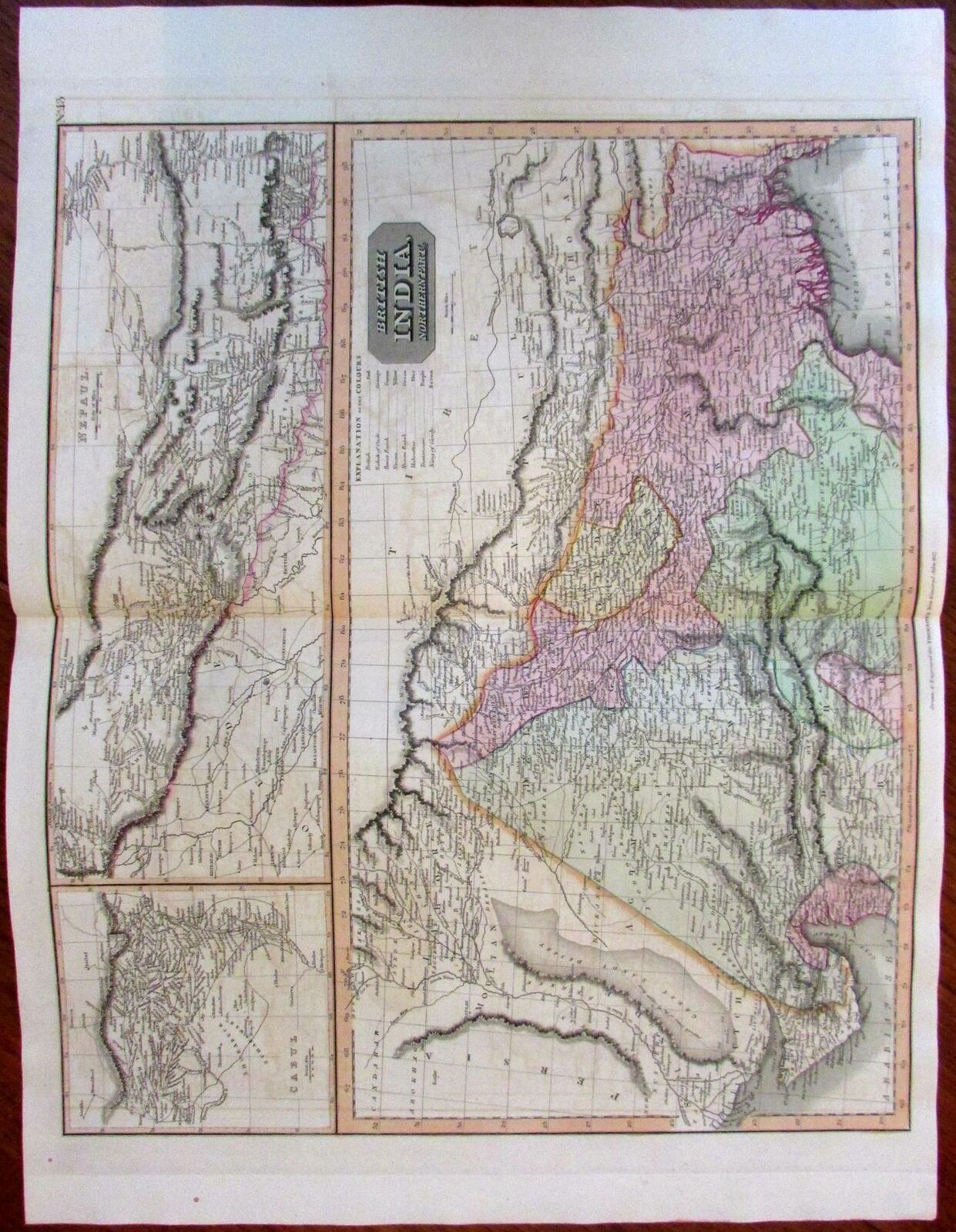 British India Nepal detailed large inset Cabul 1817 Thomson engraved ...