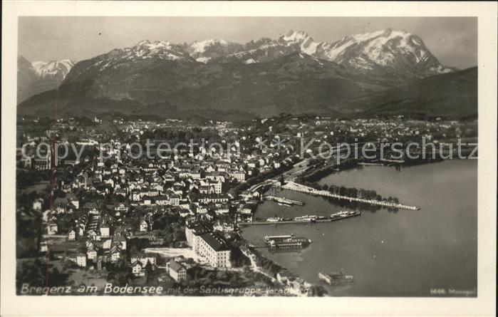 Postkarte Carte Postale Bregenz Vorarlberg Panorama Bodensee Hafen ...