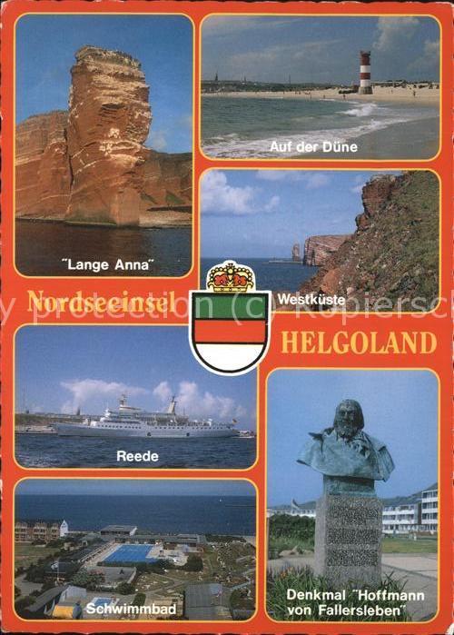 Postkarte Carte Postale Helgoland Lange Anna Düne Leuchtturm Westküste ...