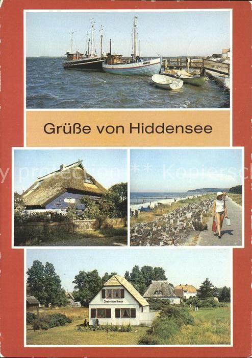 Postkarte Carte Postale Insel Hiddensee Vitte Hafen Blaue Scheune ...