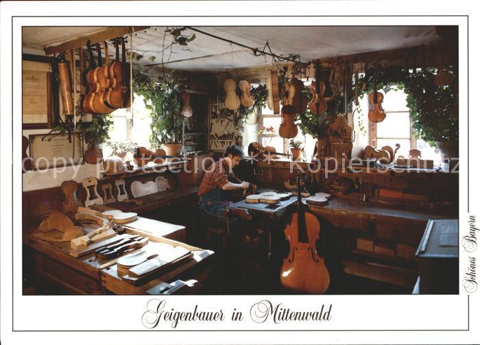 Postkarte Carte Postale Geige Geigenbauer Mittenwald: Manuskript ...