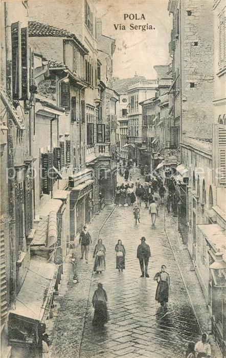 Postkarte Carte Postale Pola Kroatien Via Sergia: Manuscript / Paper ...