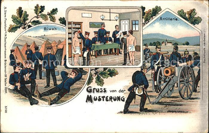 Postkarte Carte Postale Militaria Humor Gruss von der Musterung ...