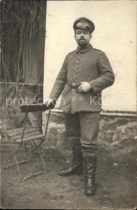 Postkarte Carte Postale Militaria Landwehr Soldat WK1: Manuscript ...