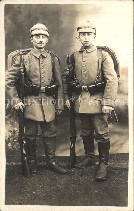 Postkarte Carte Postale Militaria WK1 Soldaten mit Gewehr Artillerie ...