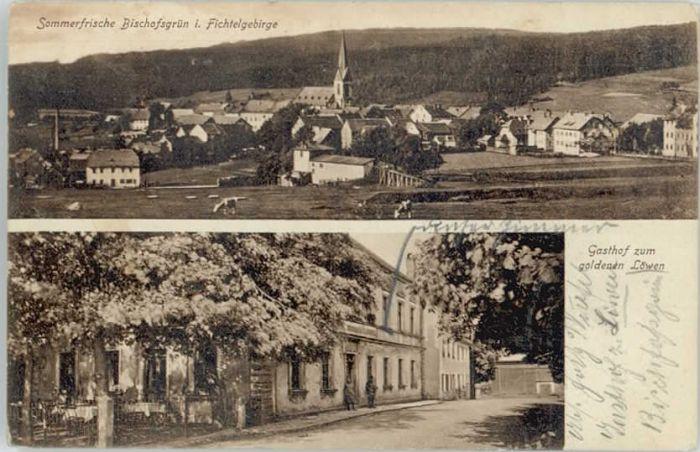 Postkarte Carte Postale Bischofsgruen Gasthof Zum Goldenen Loewen X