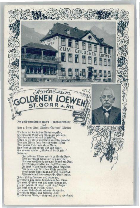 Postkarte Carte Postale St Goar Hotel Zum Goldenen Löwen Manuscript