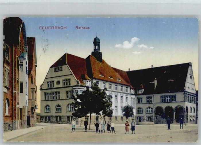 Postkarte Carte Postale Feuerbach Rathaus x: Manuscript / Paper ...