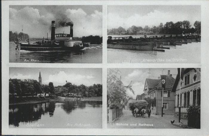 Postkarte Carte Postale 40954855 Greffern Rheinbruecke Schiff Rathaus ...
