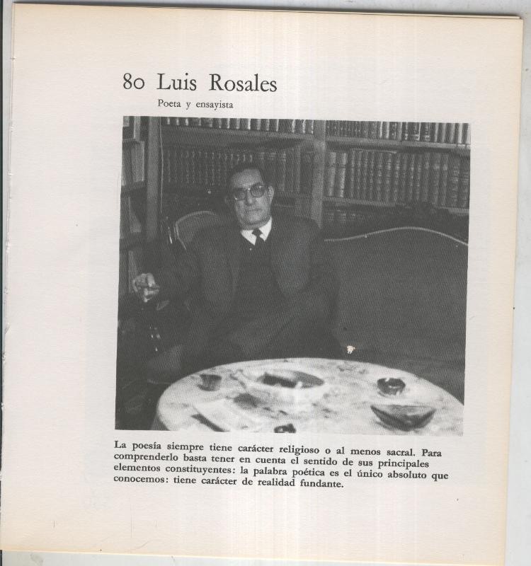 Ficha 080: Luis Rosales: Poeta y ensayista von Varios: (1969) Manuskript / Papierantiquität | EL ...