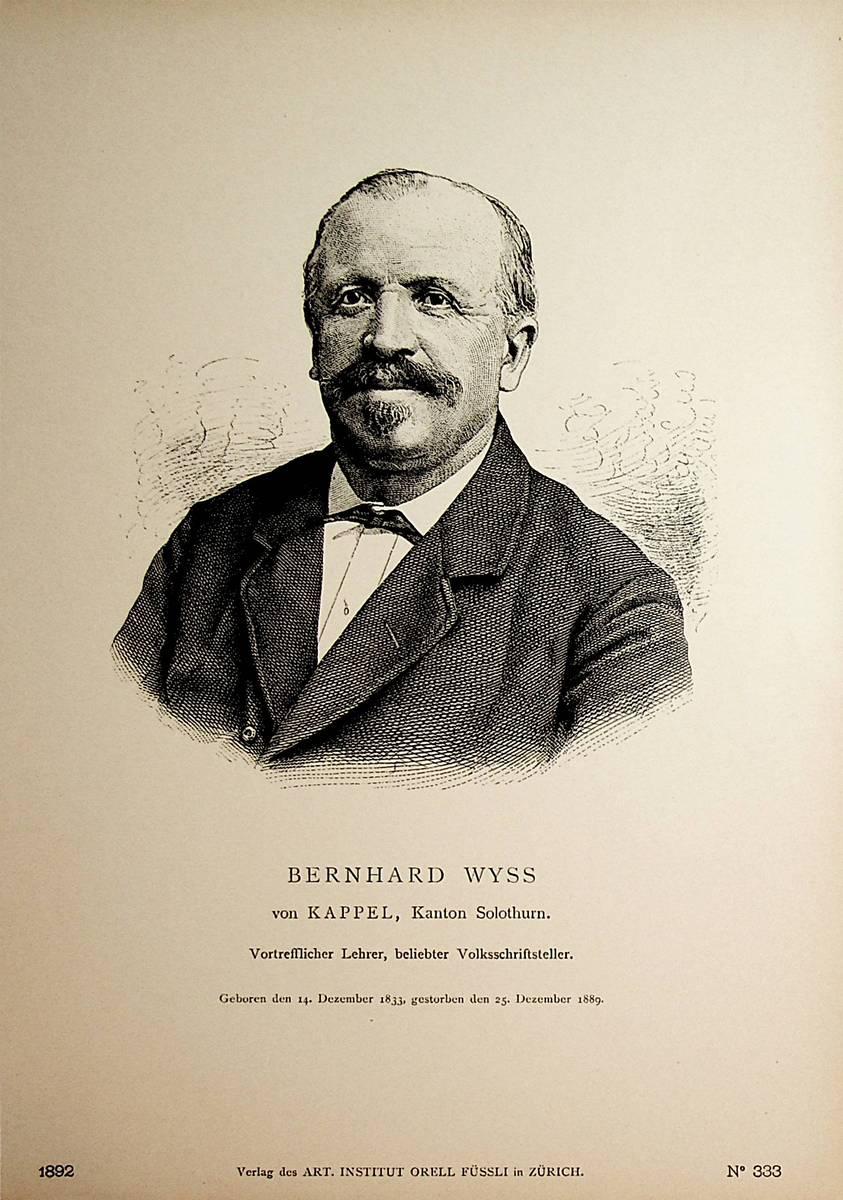 WYSS, Bernhard Wyss (1833-1890) Schweizer Schriftsteller: (1892) Art ...