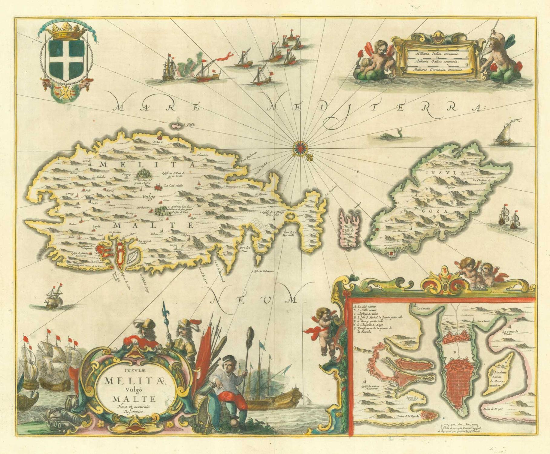 Insulæ Melitæ Vulgo Malte Nova et accurata Descriptio. by JANSSON, Jan ...