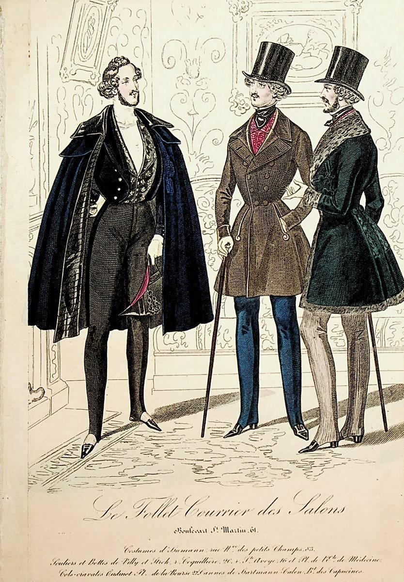 Herrenmode 1830 er Jahre (Aus: Le Follet : courrier des salons ...