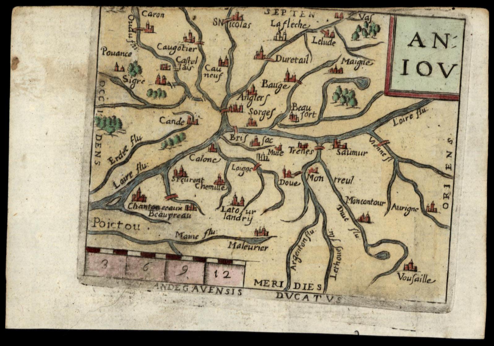 Anjou Aniou France Belgium region 1655 Ortelius Minor scarce miniature ...