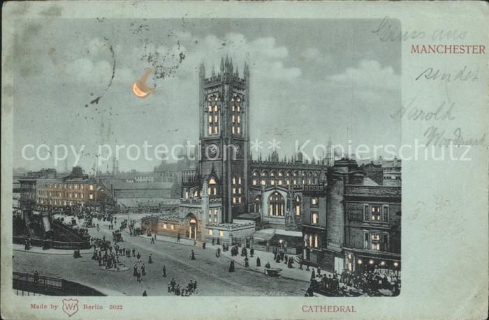 Postkarte Carte Postale 11732894 Manchester Cathedral by night ...