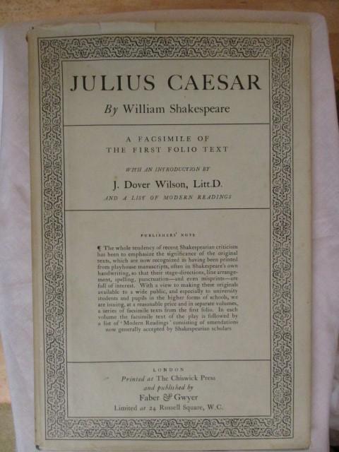 Julius Caesar : A Facsimile of The First Folio Text by Shakespeare ...